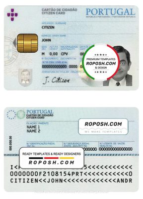 Portugal ID template in PSD format | roposh