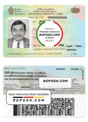 Sri Lanka ID card template in PSD format, fully editable | roposh