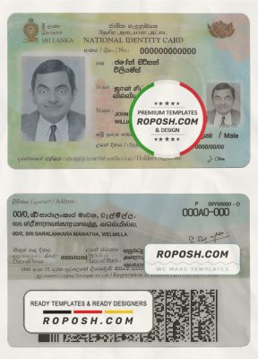 Sri Lanka identity card template in PSD format, version 2 | roposh