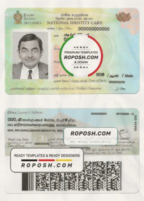 Sri Lanka ID card template in PSD format, fully editable | roposh
