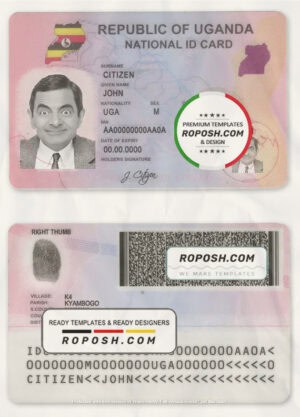 Uganda ID template in PSD format, fully editable | roposh