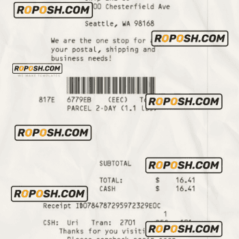 SHIP AND GO receipt template PSD template | roposh