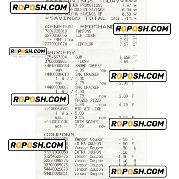 THE MEIJER TEAM receipt template PSD template | roposh