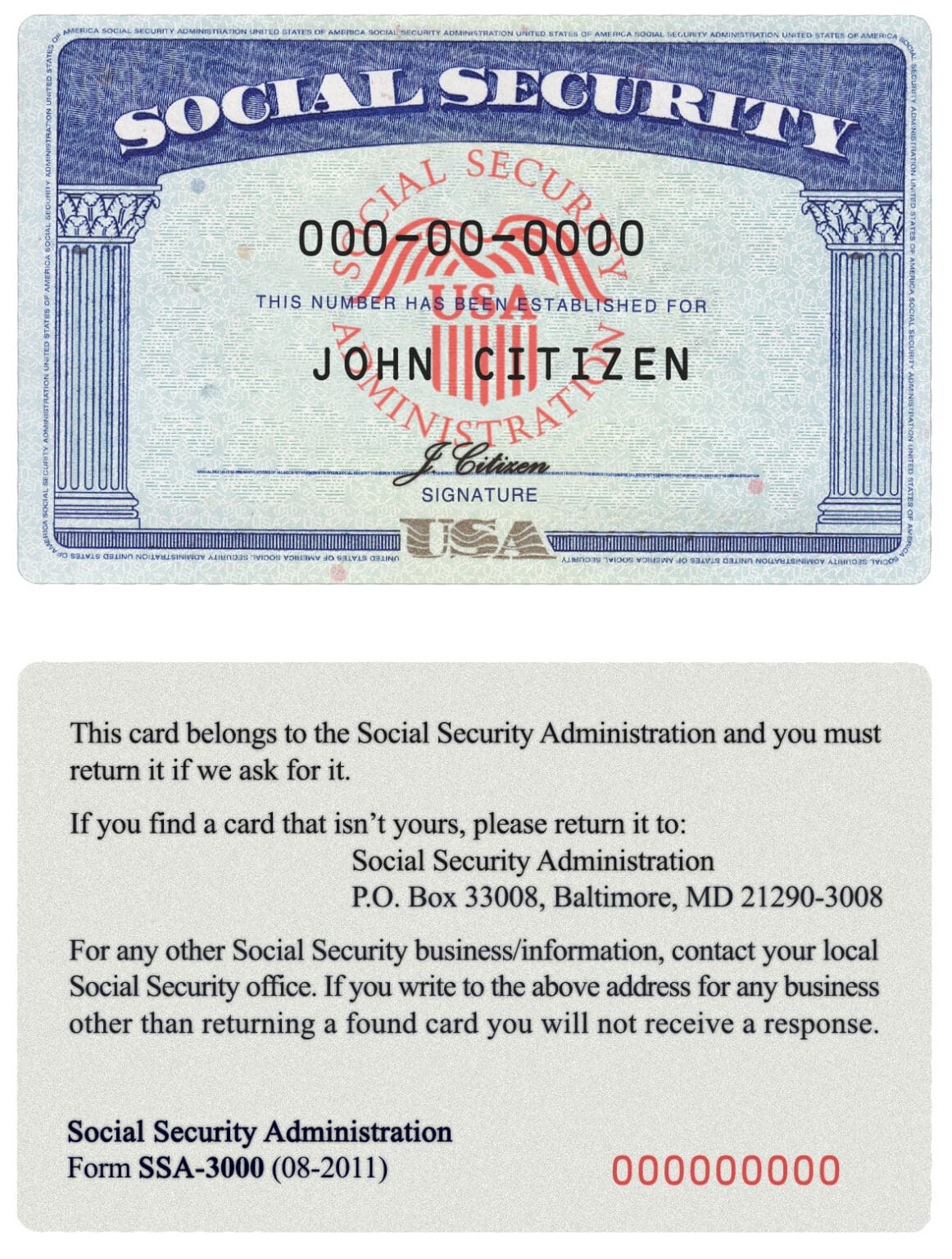 Editable SSN Psd | Blank SSN Card | roposh