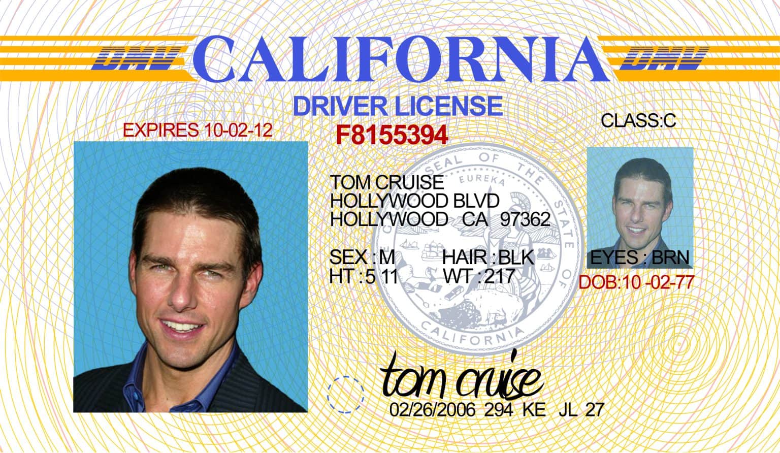 California Driver License PSD Template - Editable