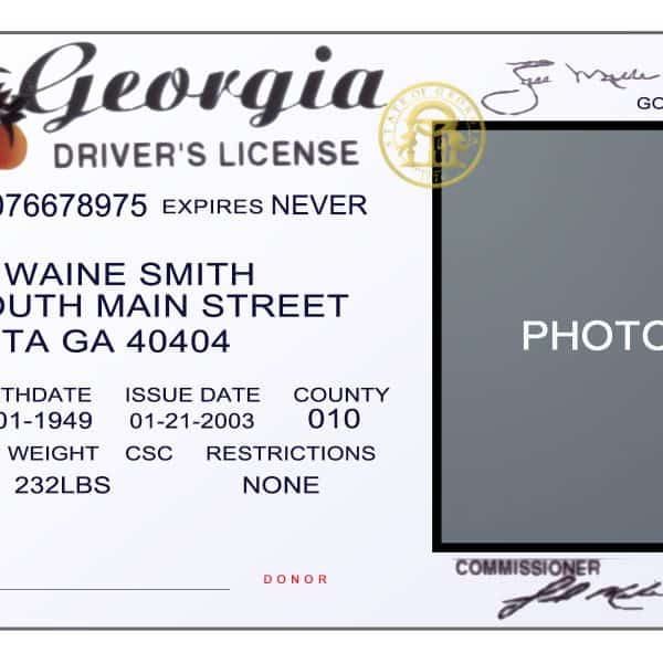 Georgia Driver License Free Template | roposh