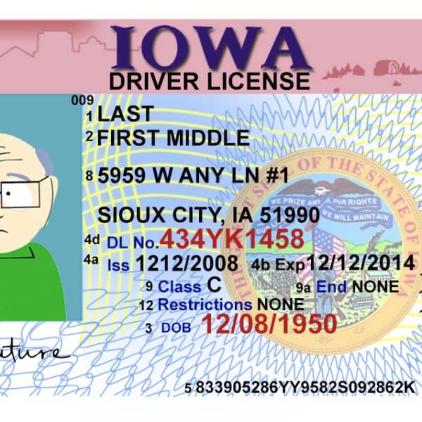 Lowa Driver License Free Template | roposh