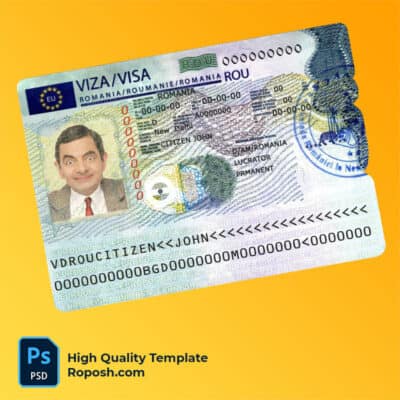Romania schengen visa psd template | roposh