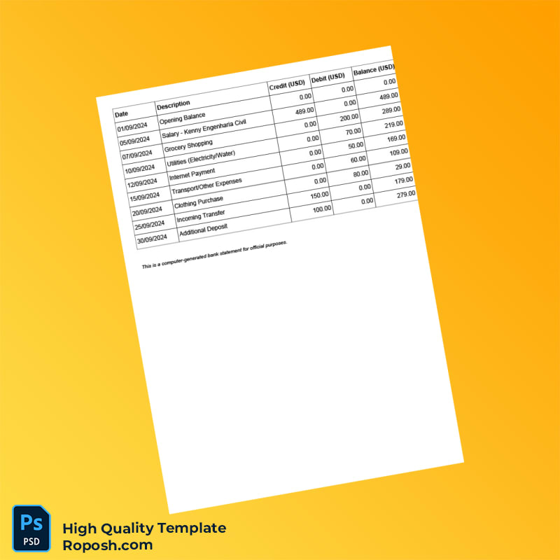 Country_ Bank_Issuer_ BAI S A Document Type_ Bank Statement Editable ...