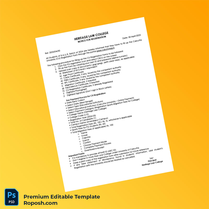 Customizable India Heritage Law College Registration Certificate ...