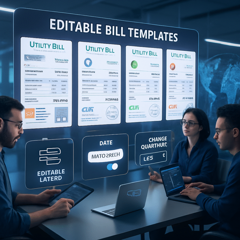 Utility Bill for Proof of Address: Editable Templates for Global ...