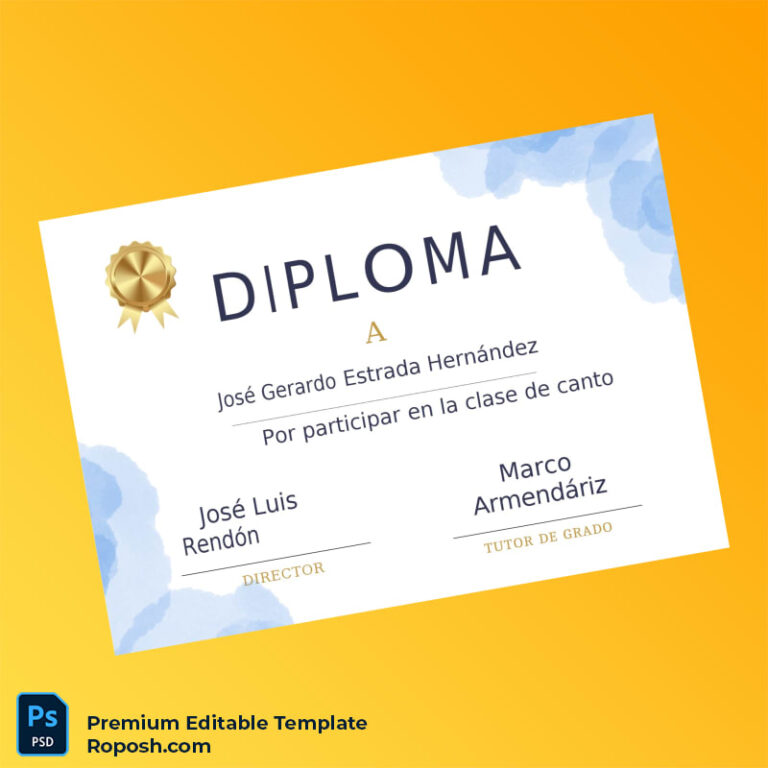 Editable Mexico José Gerardo Estrada Hernández Diploma Template ...